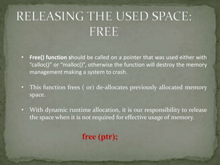 Dynamic memory allocation | PPTX