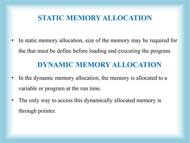 Dynamic memory allocation in c | PPTX | Programming Languages | Computing