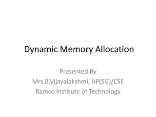Dynamic memory allocation | PPTX | Operating Systems | Computer Software and Applications