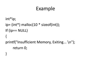 Dynamic memory allocation | PPTX