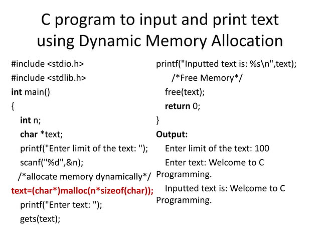 Dynamic memory allocation | PPTX | Operating Systems | Computer ...