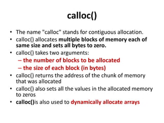 Dynamic memory allocation | PPTX