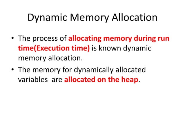 Dynamic memory allocation | PPTX | Operating Systems | Computer ...