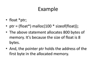 Dynamic memory allocation | PPTX