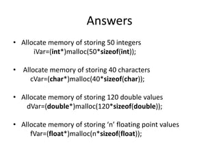 Dynamic memory allocation | PPTX | Operating Systems | Computer Software and Applications