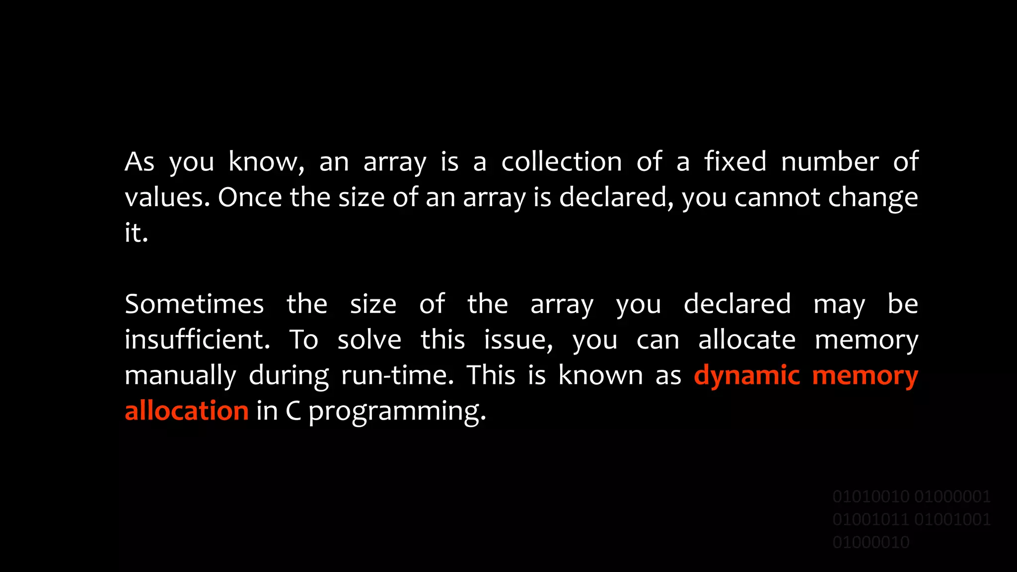 Dynamic memory allocation | PPT | Programming Languages | Computing