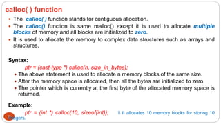 Dynamic Memory Allocation in C | PPTX