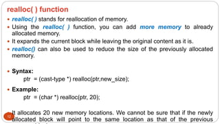 Dynamic Memory Allocation in C | PPTX