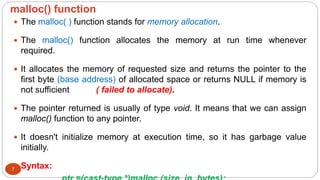 Dynamic Memory Allocation in C | PPTX