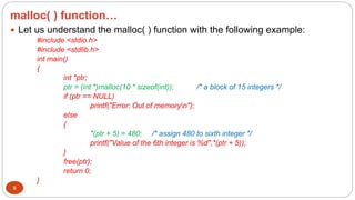 Dynamic Memory Allocation in C | PPTX