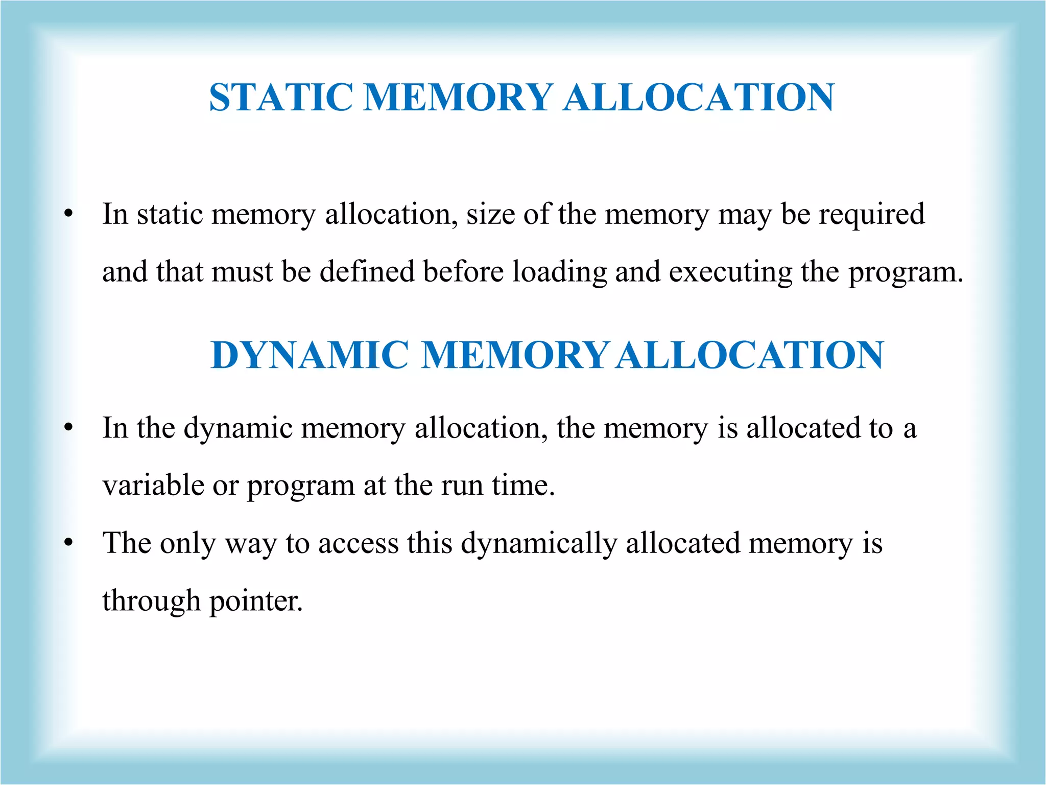 Dynamic memory allocation | PPTX