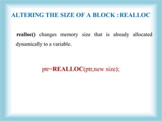 Dynamic memory allocation | PPTX