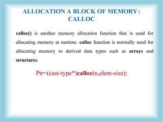 Dynamic memory allocation | PPTX