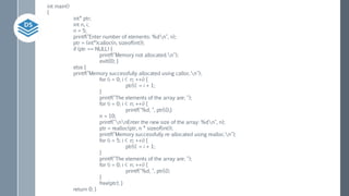 Dynamic memory allocation | PPTX
