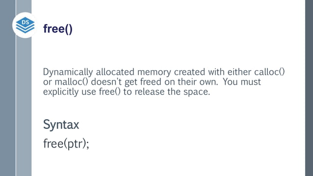 Dynamic memory allocation | PPT