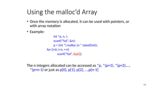 Dynamic Memory Allocation.pptx for c language and basic knowledge. | PPT