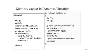 Dynamic Memory Allocation.pptx for c language and basic knowledge. | PPT