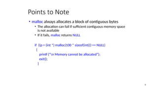 Dynamic Memory Allocation.pptx for c language and basic knowledge. | PPT