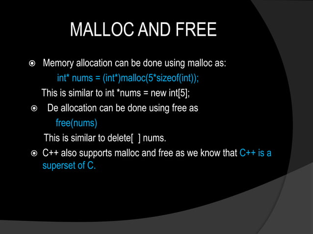Dynamic memory allocation in c++ | PPT