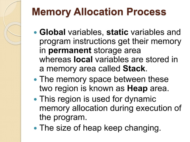 Dynamic memory allocation in c language | PPTX