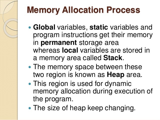 Dynamic memory allocation in c language Dynamic memory allocation in c language