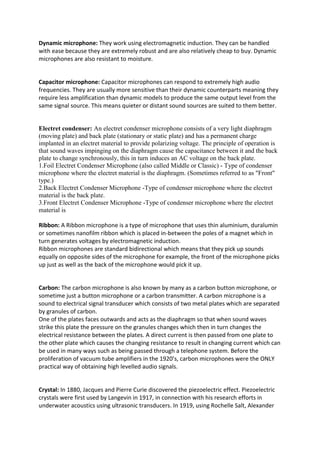 Dynamic microphone | DOCX