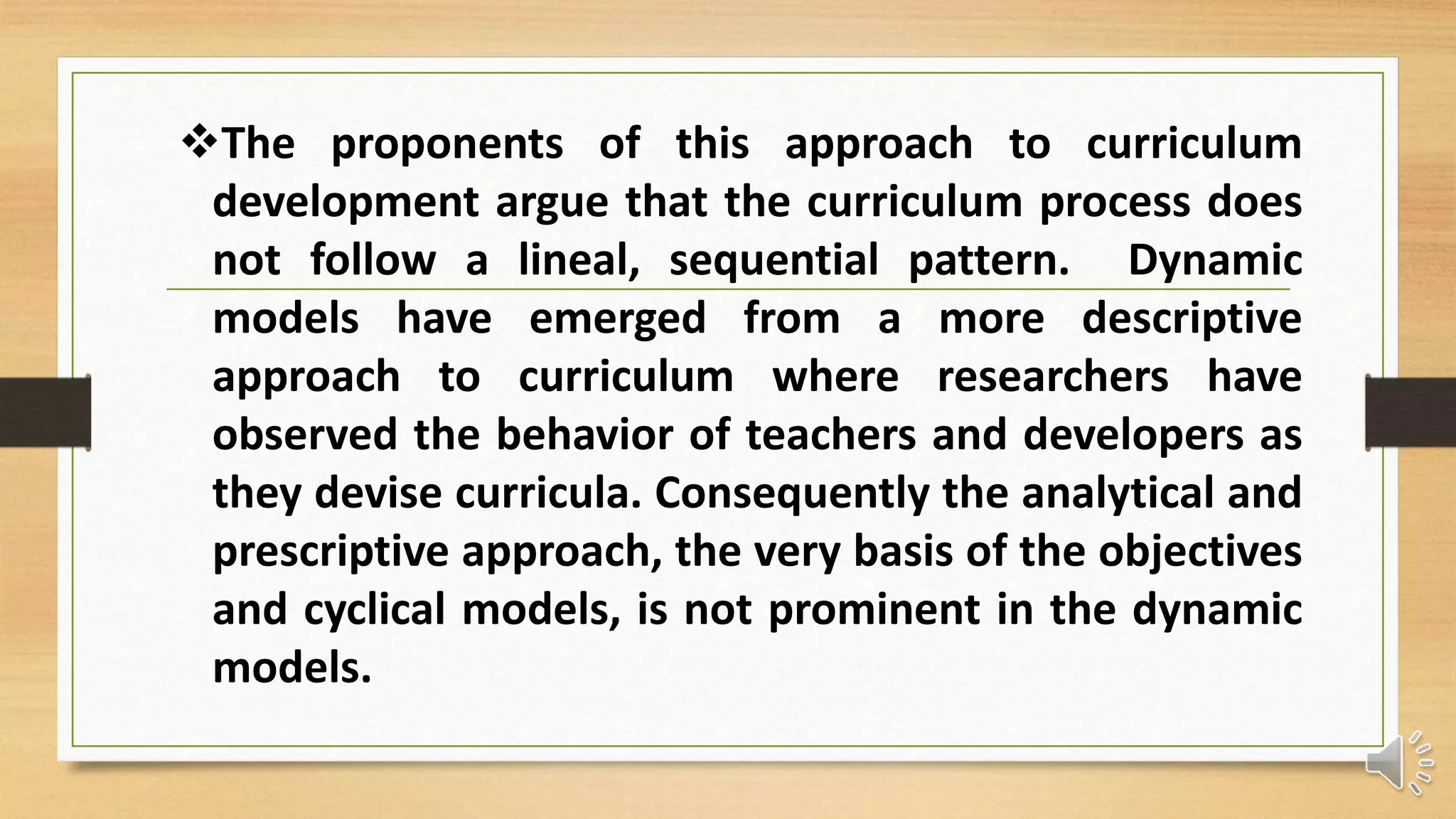 Dynamic model of curriculum development | PPTX
