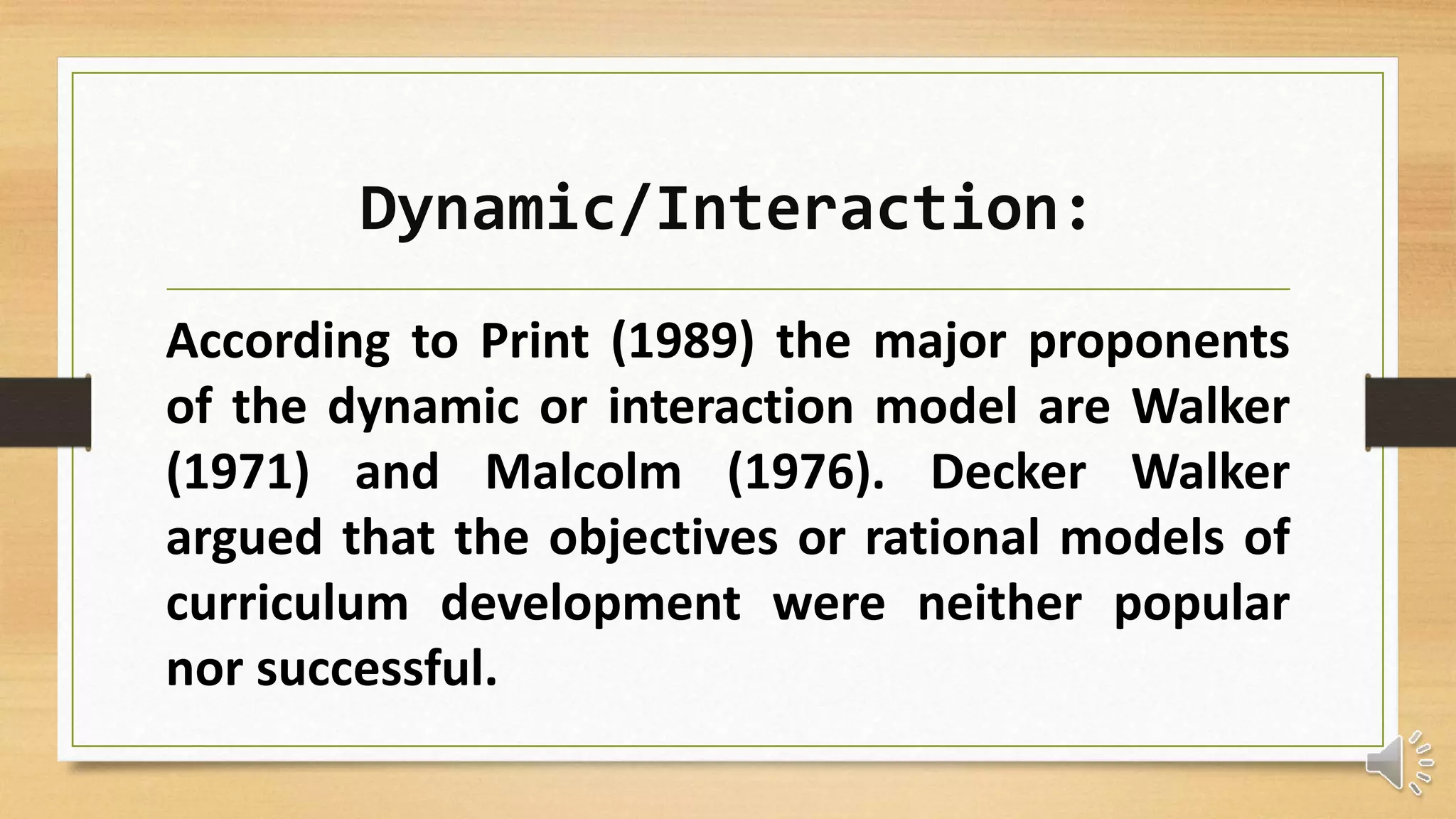 Dynamic model of curriculum development | PPTX
