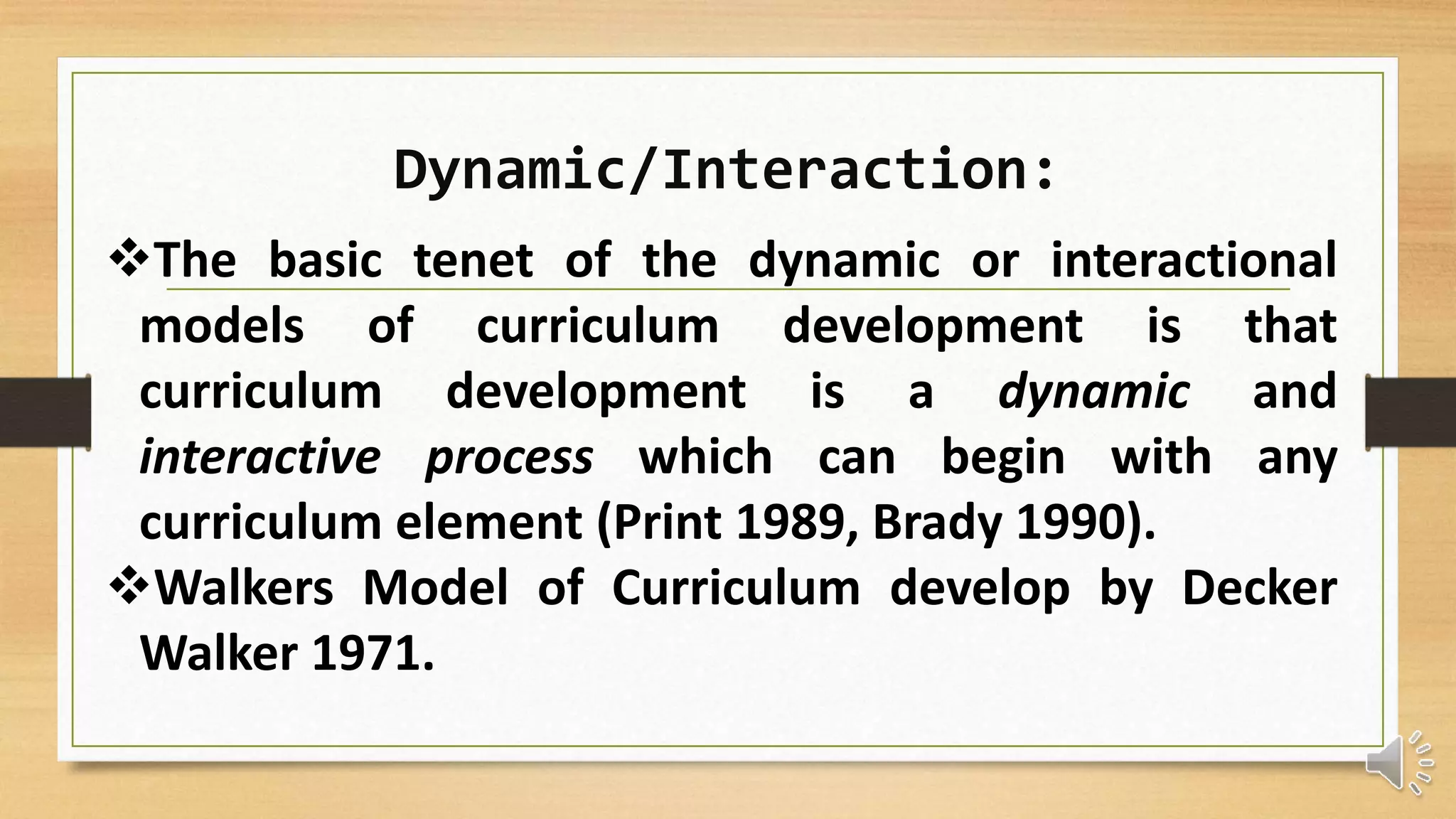Dynamic model of curriculum development | PPTX