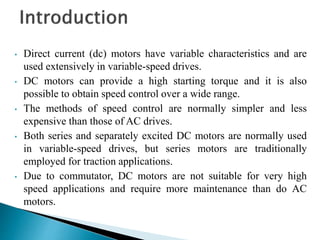 Dynamic modelling of dc motor drive | PPTX