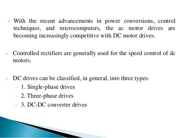 Dynamic modelling of dc motor drive