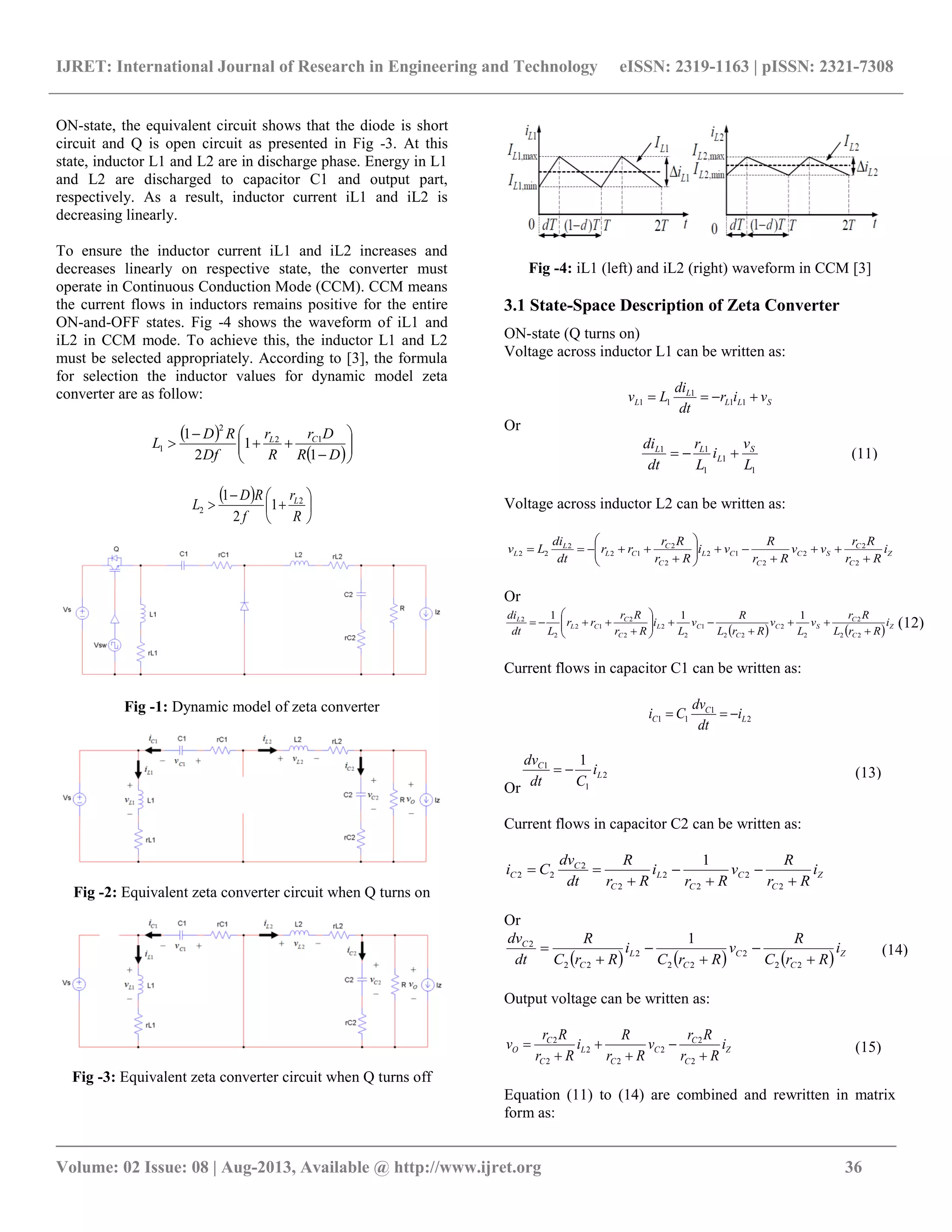 Dynamic model of zeta converter with full state feedback controller implementation | PDF