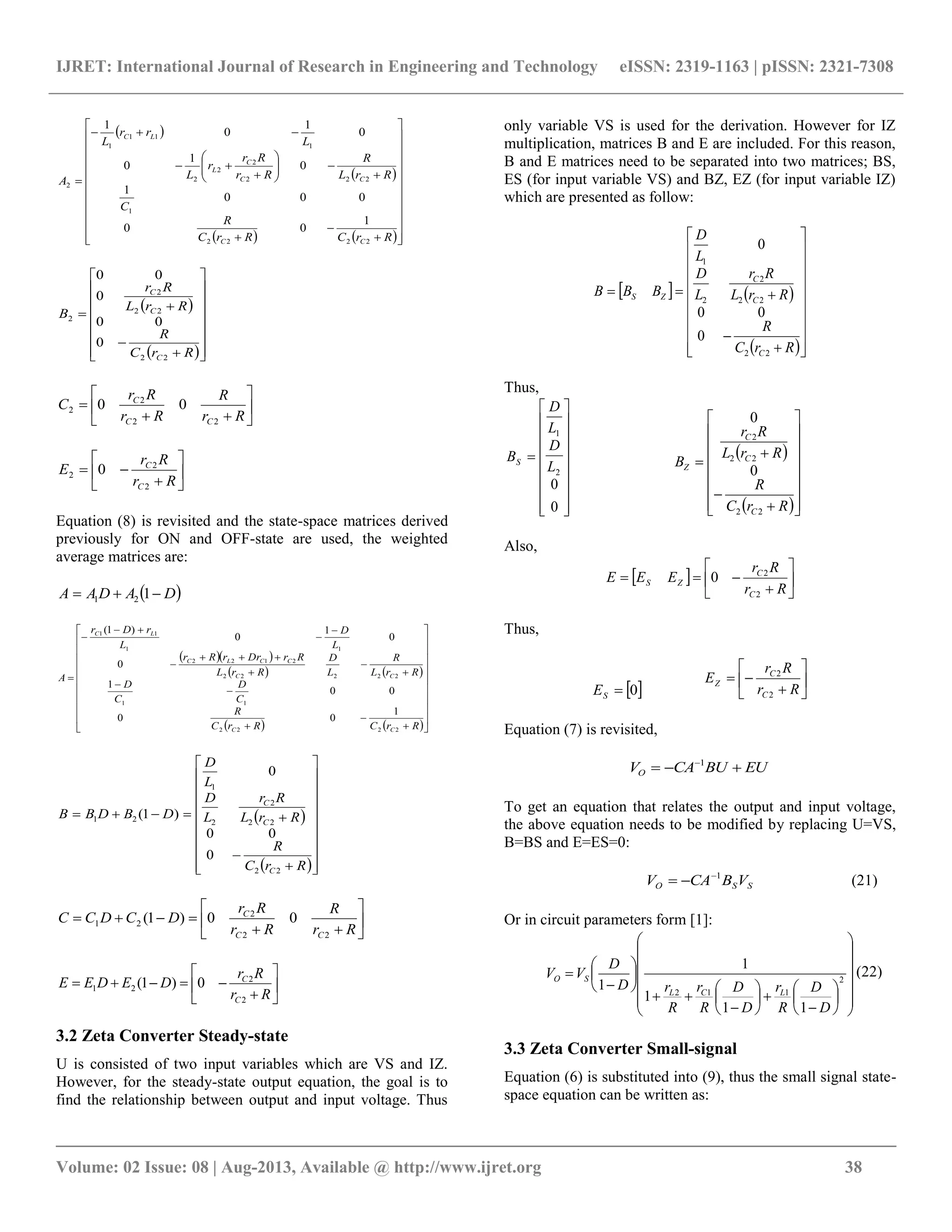 Dynamic model of zeta converter with full state feedback controller ...