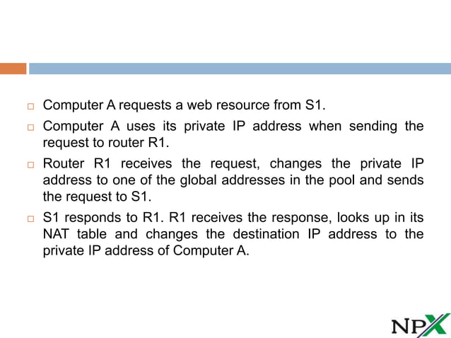Dynamic NAT | PPTX | Computer Networking | Computing