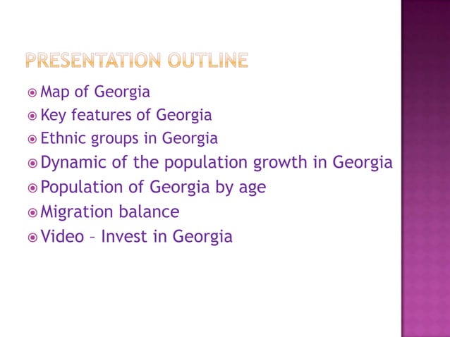 Dynamic of population growth and migration in georgia | PPTX
