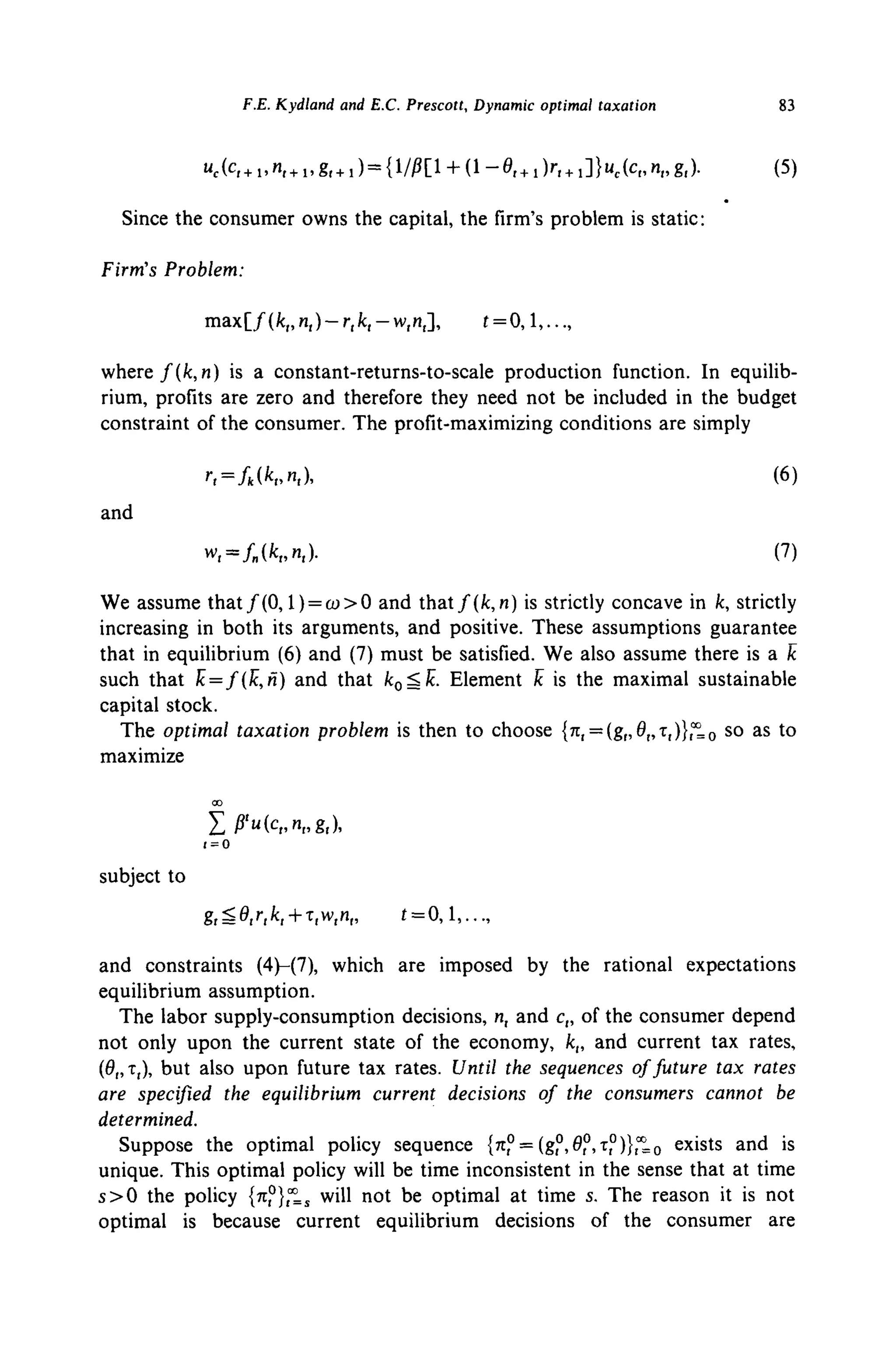Dynamic optimal taxation, | PDF