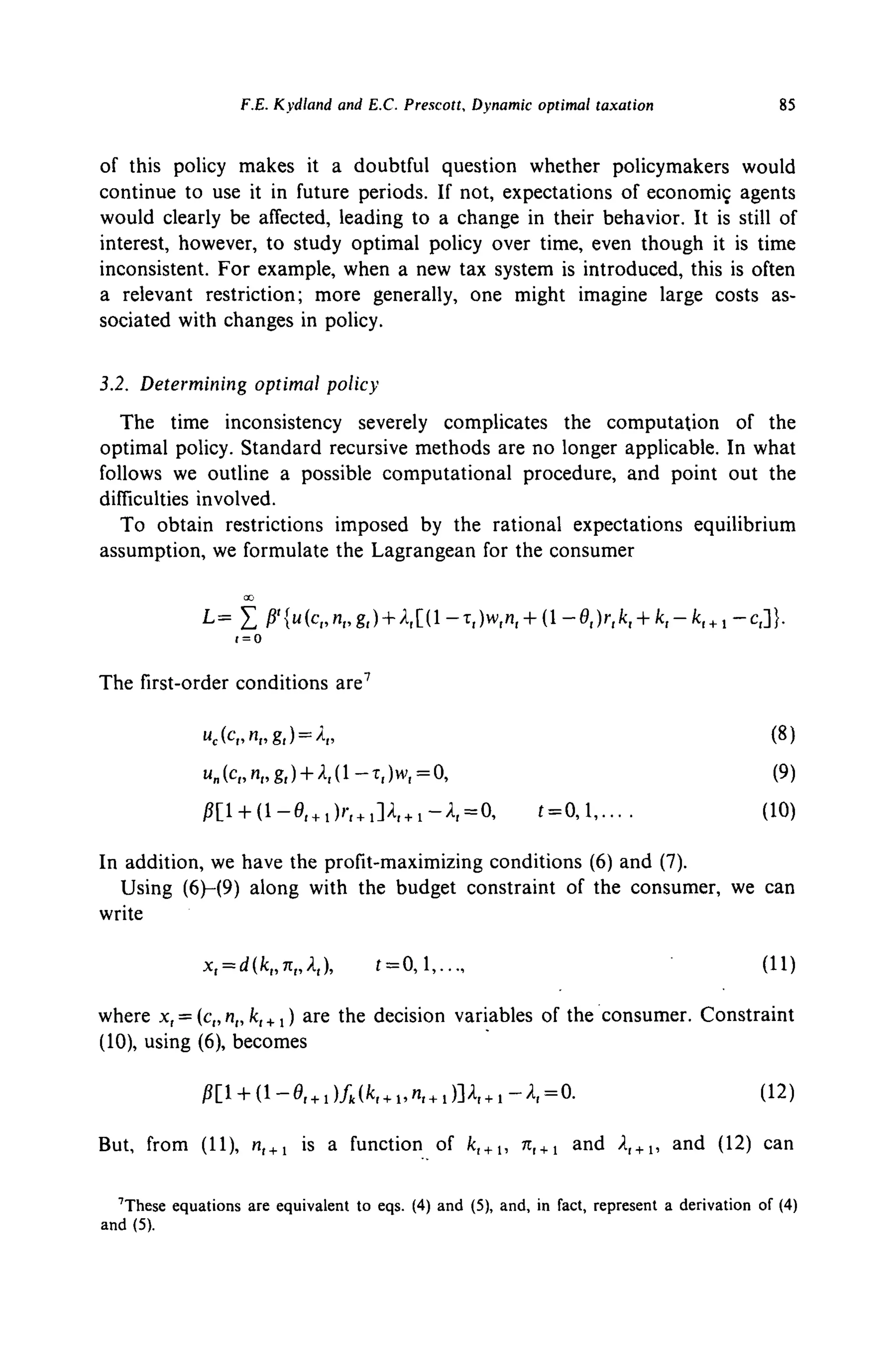 Dynamic optimal taxation, | PDF