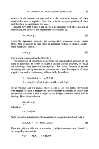 Dynamic optimal taxation, | PDF