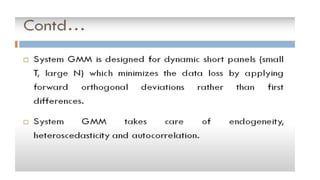 Dynamic Panel Data Modeling for research analysis | PPTX