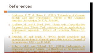 Dynamic Panel Data Modeling for research analysis | PPTX