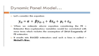 Dynamic Panel Data Modeling for research analysis | PPTX