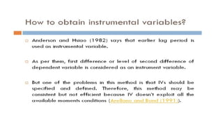 Dynamic Panel Data Modeling for research analysis | PPTX
