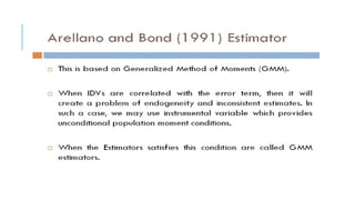 Dynamic Panel Data Modeling for research analysis | PPTX