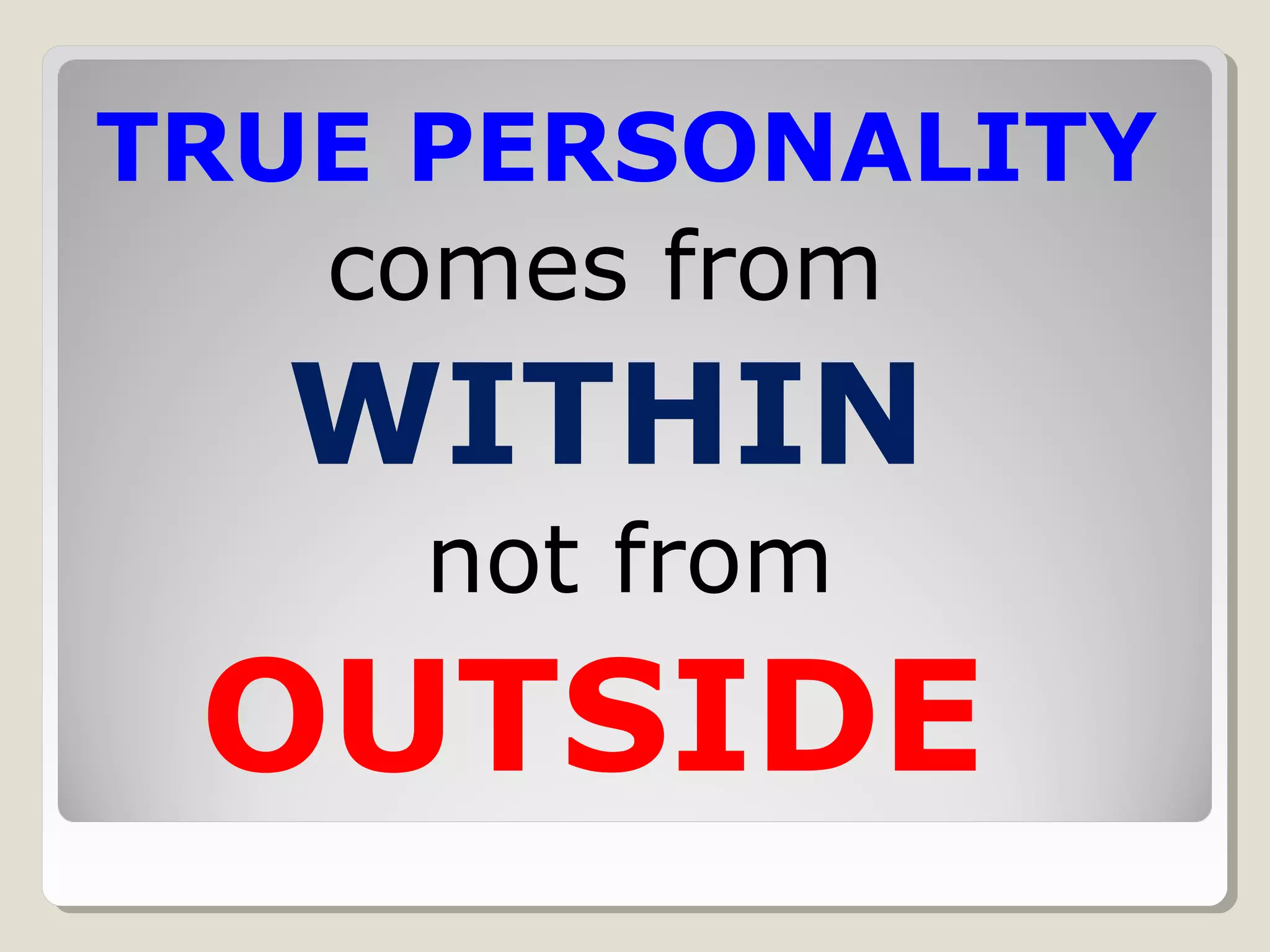 Dynamic personality development | PPT