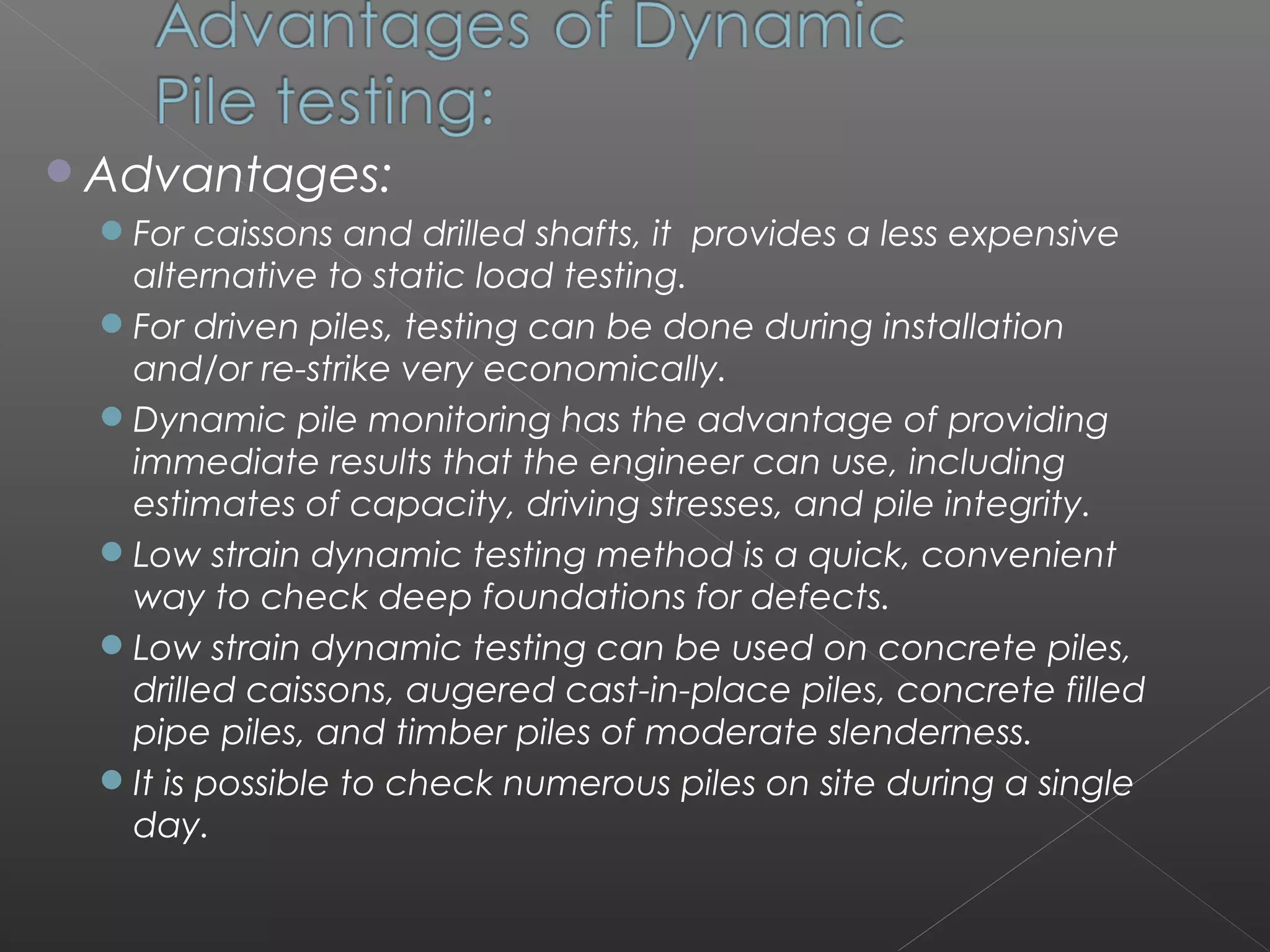 Dynamic pile testing | PPT