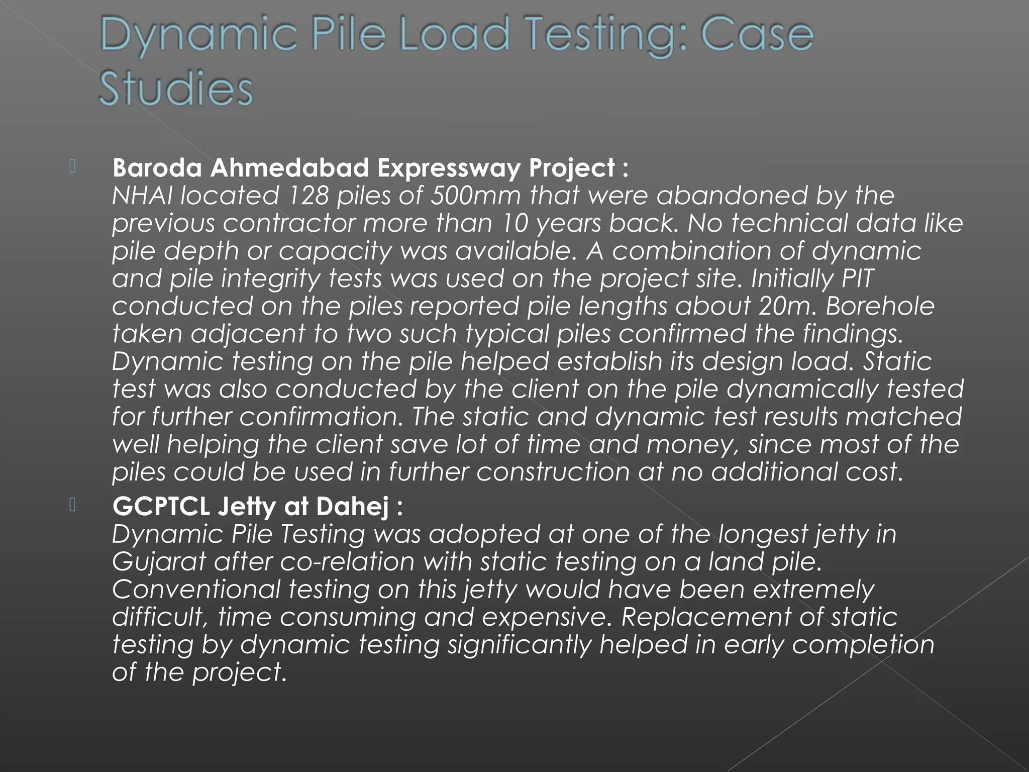 Dynamic pile testing | PPT