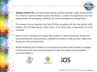 Dynamic pixels line up 2013 | PPT
