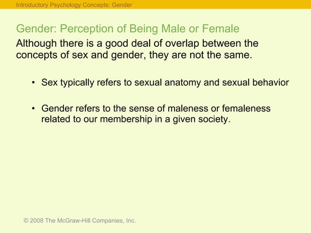 Gender | PPT | Sexual Conditions | Sexual Health
