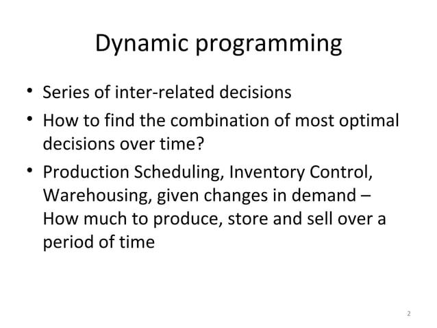 Dynamic Programming | PPT