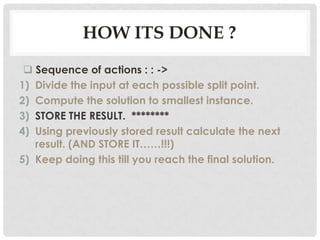 Dynamic programming Basics | PPTX